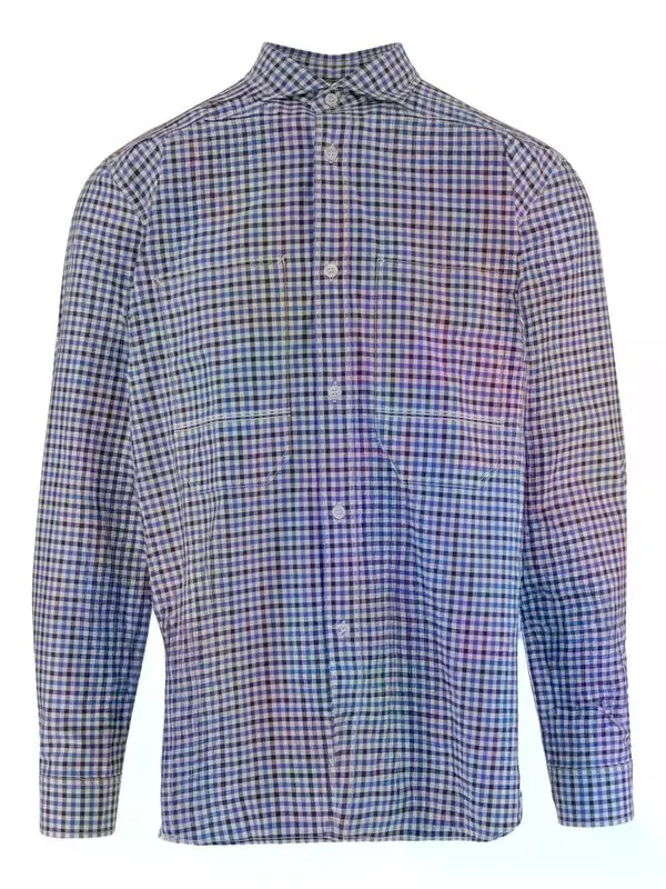 Junya Watanabe Patchwork Flannel Shirt - Blue