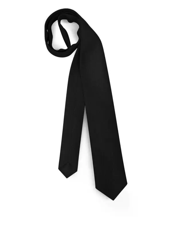 BOSS Textured Cotton-silk Tie - Black