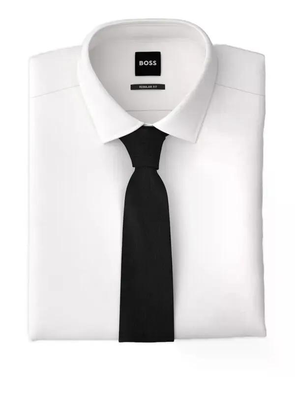 BOSS Textured Cotton-silk Tie