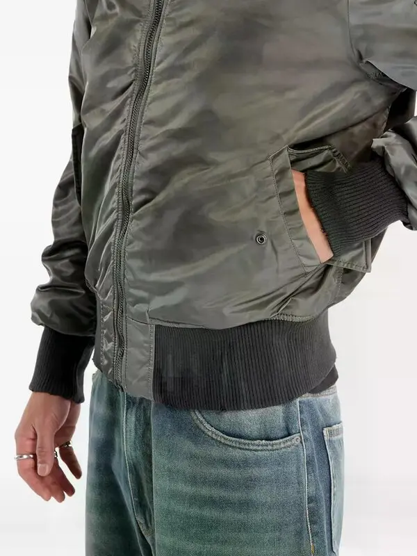 Alpha Industries Ma-1 Distressed Logo Detail Bomber Jacket - Grey