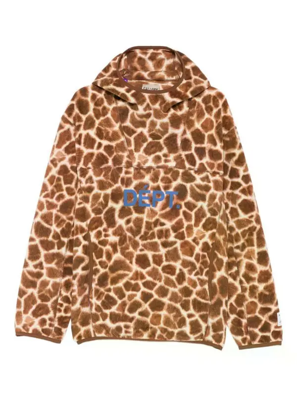 GALLERY DEPT. Giraffe-print Fleece Hoodie - Neutrals
