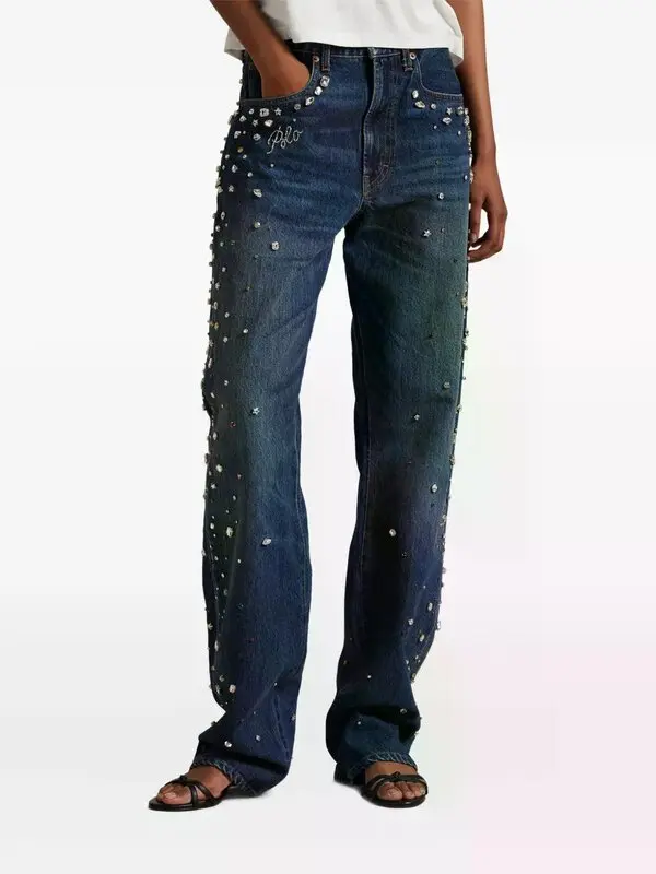 Polo Ralph Lauren Crystal-embellished Straight Leg Jeans