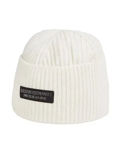 Armani Exchange Knitted Beanie - White