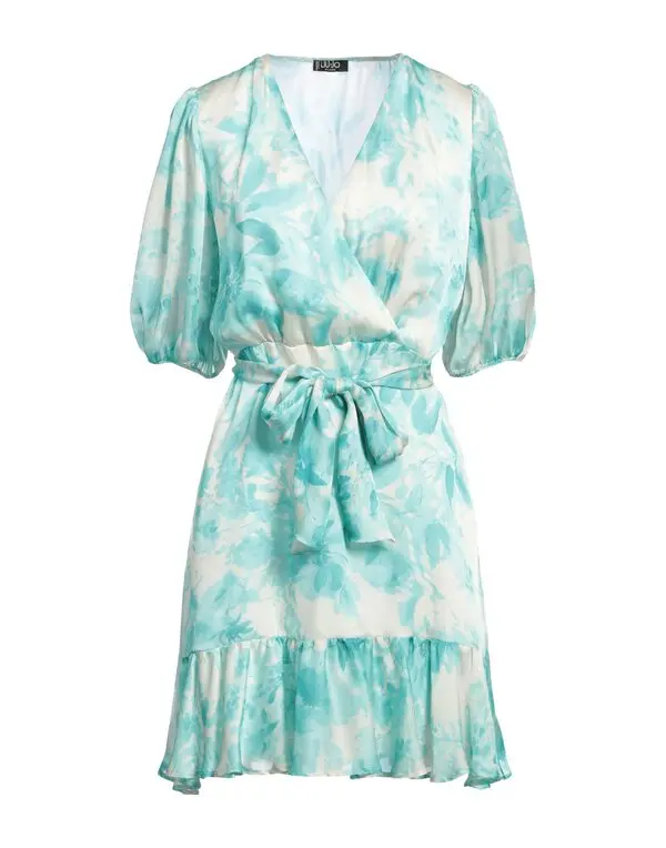 Liu Jo Mini Floral-print Flared Dress - Blue