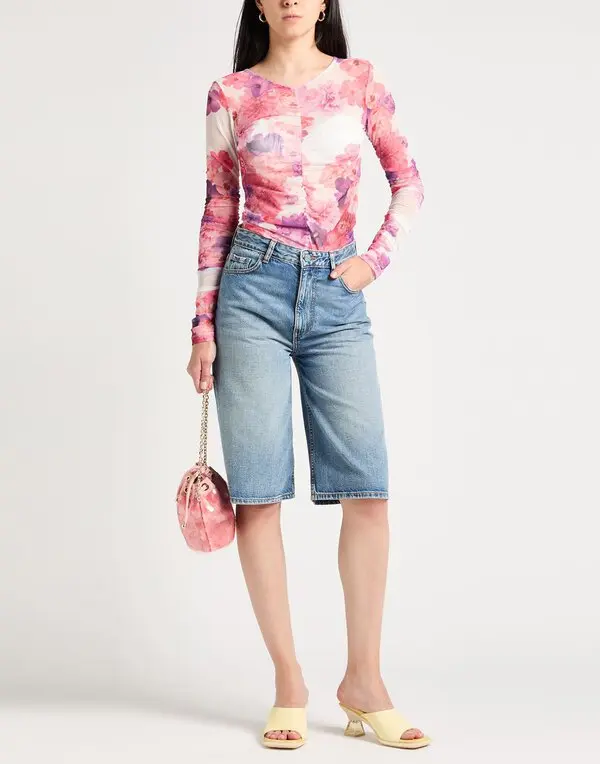 GAELLE PARIS Floral-print Tulle Top