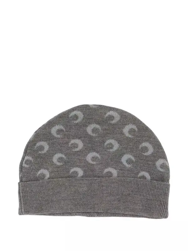 MARINE SERRE Moon-print Beanie - Grey