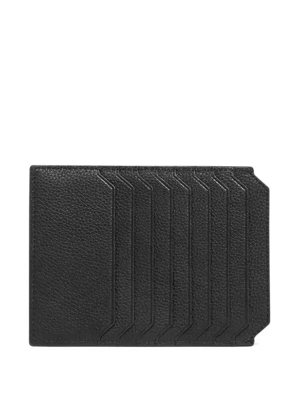 Santoni Tumbled Leather Cardholder - Black