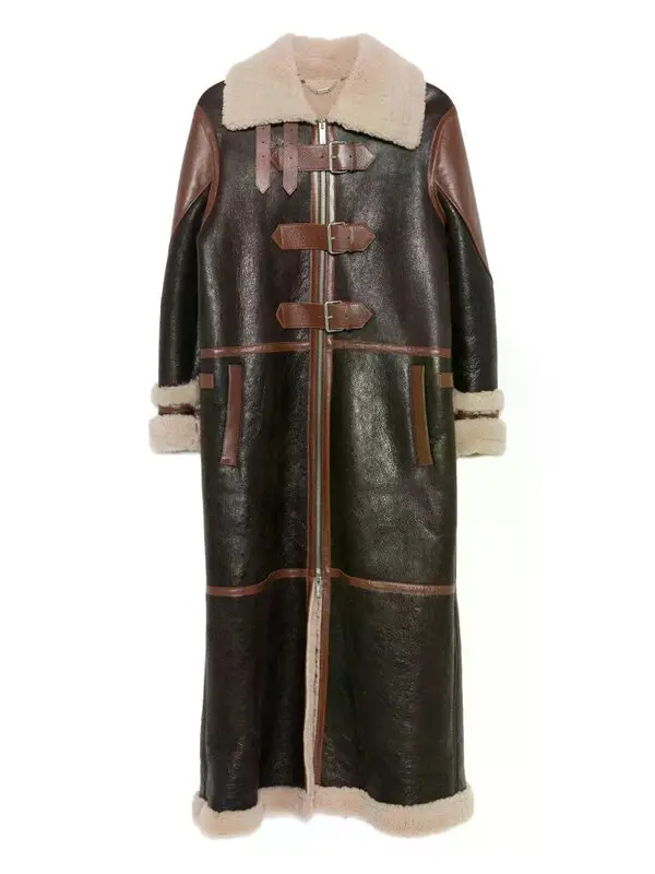 Blumarine Buckle-fastening Shearling Coat