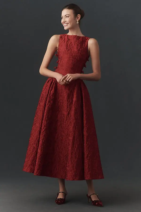 chinese dress ladies Francesca red lace maxi dress main image 0