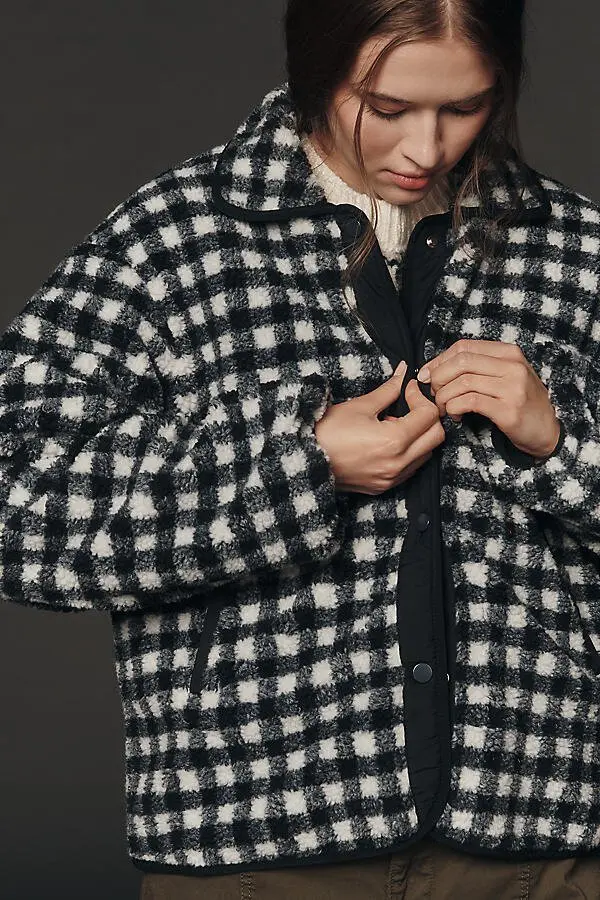 Maeve Gingham Sherpa Fleece Jacket