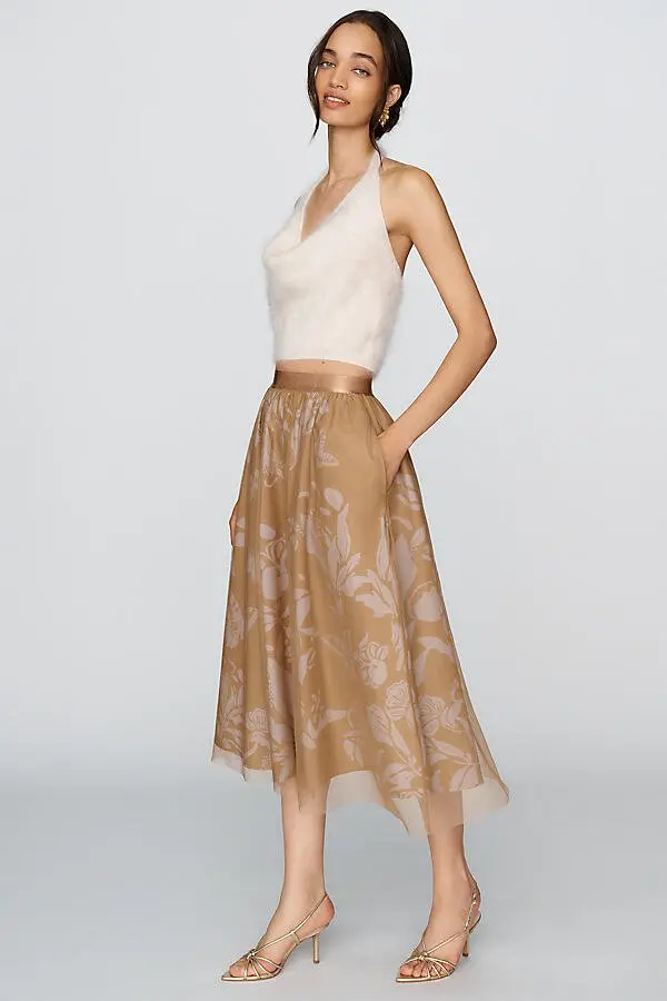 Anthropologie Wondernight Midi Skirt