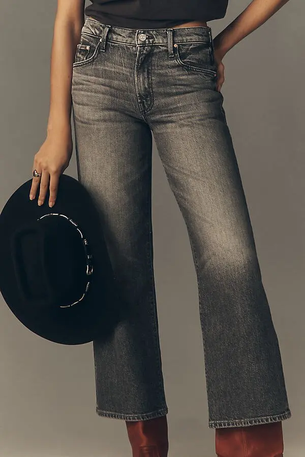 MOTHER The Maven Ankle Mid-rise Wide-leg Jeans - Magpie