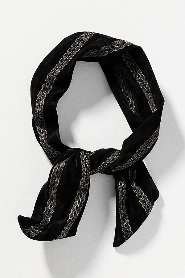 Anthropologie Velvet Twist-top Headband - Black