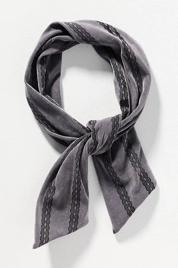 Anthropologie Velvet Twist-top Headband - Slate