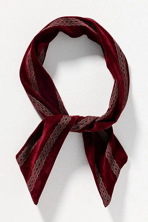 Anthropologie Velvet Twist-top Headband - Wine