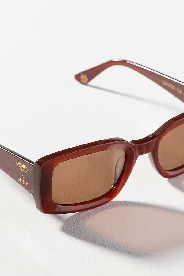 INDY Wide Temple Rectangle Sunglasses
