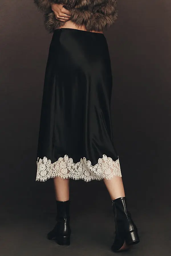 Sanctuary Lace-trim Midi Skirt
