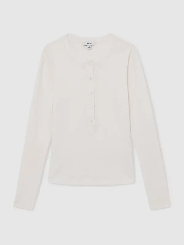 REISS Rina Stretch-cotton Top - White