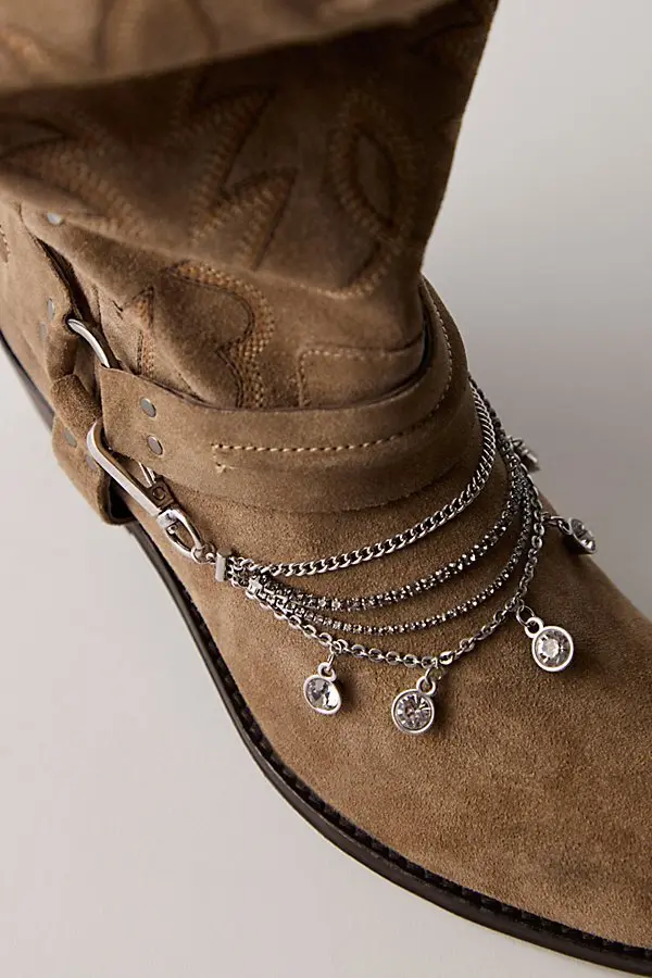Free People Rhinestone Boot Harness Chain