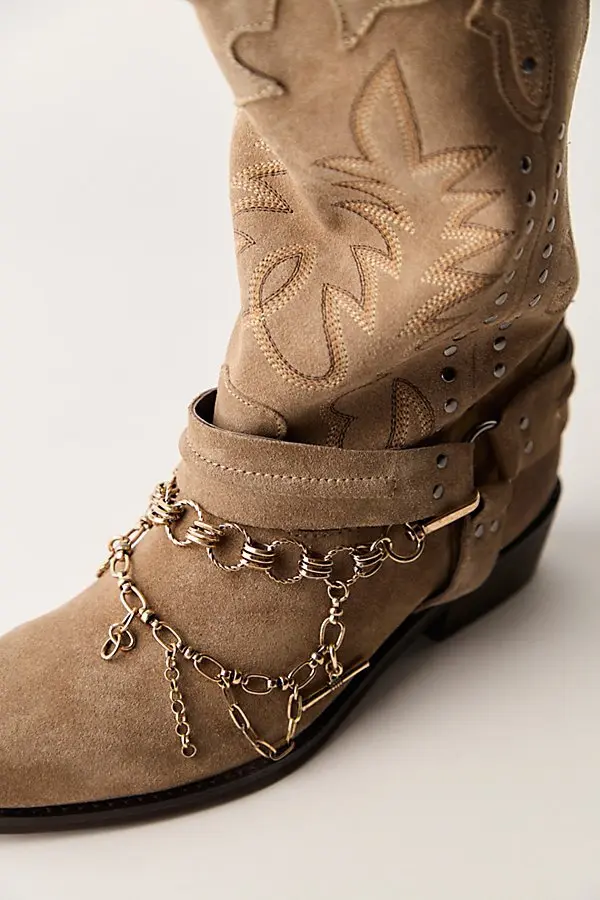 Free People Layered Chain Boot Accessory - Gold