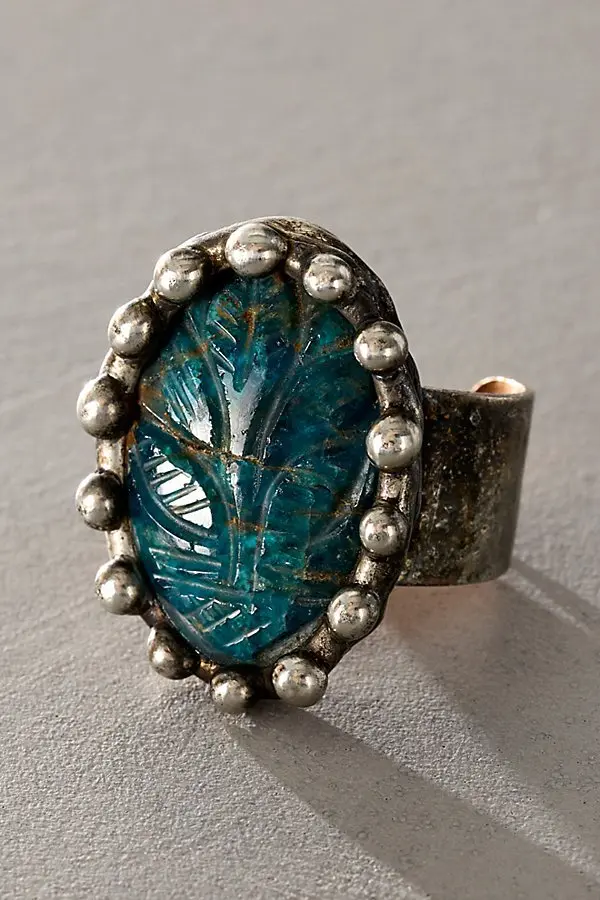 MIKAL WINN Fp X Carved Ring - Carved Apatite