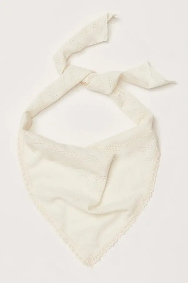 Free People Harmony Knit Hair Scarf - Ivory Knit