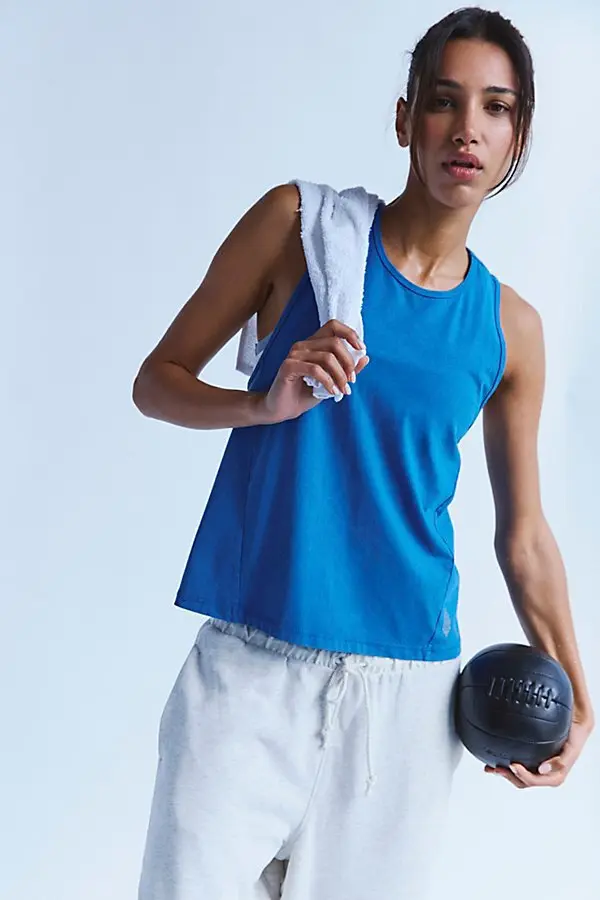 Free People Hot Shot Twist Tank - Light Cobalt