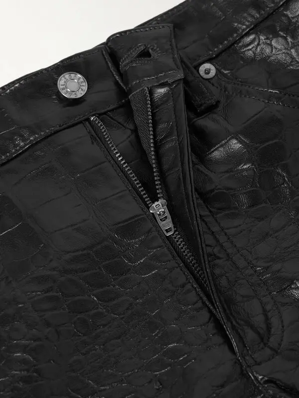 AGOLDE Arc Croc-effect Barrel-leg Pants