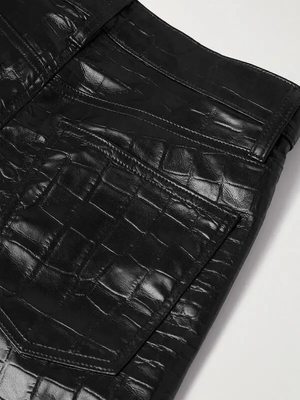AGOLDE Arc Croc-effect Barrel-leg Pants