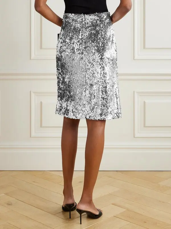 Dolce & Gabbana Sequined Mesh Midi Skirt