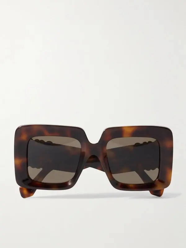 Loewe Anagram Oversized Square-frame Tortoiseshell Sunglasses - Brown