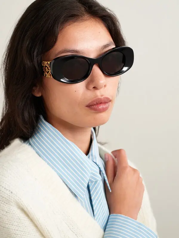 Loewe Anagram Oversized Cat-eye Sunglasses - Black