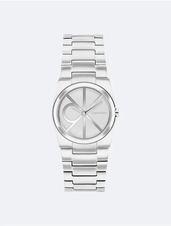 Calvin Klein Emblem Dial Link Bracelet Watch - Silver