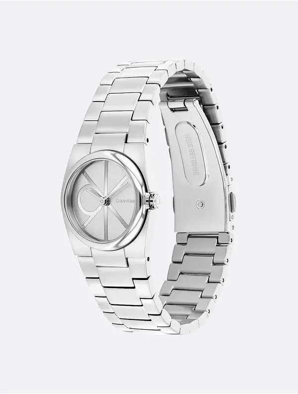 Calvin Klein Emblem Dial Link Bracelet Watch - Silver