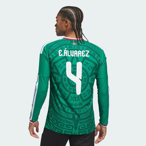 Adidas Mexico 26 Home Alvarez Authentic Long Sleeve Jersey
