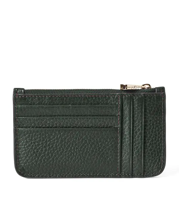 ASPINAL OF LONDON Leather Zipped Ella Card Holder - Green