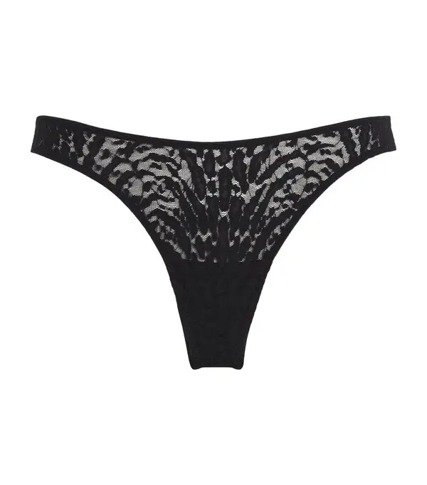 Wolford Animaliers String Thong - Black