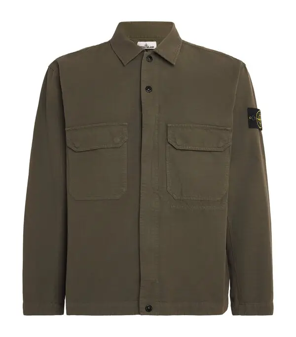 Stone Island Organic Cotton Ripstop Overshirt - Green