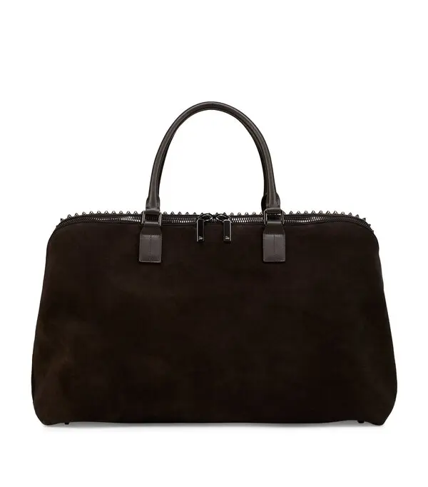 CHRISTIAN LOUBOUTIN Suede Funky Weekender Duffle Bag - Brown