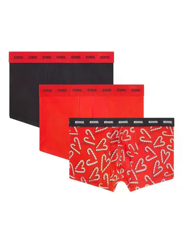 DIESEL® Damien-gft-utlt Logo-waistband Printed Boxer - Red