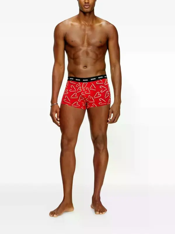 DIESEL® Damien-gft-utlt Logo-waistband Printed Boxer - Red