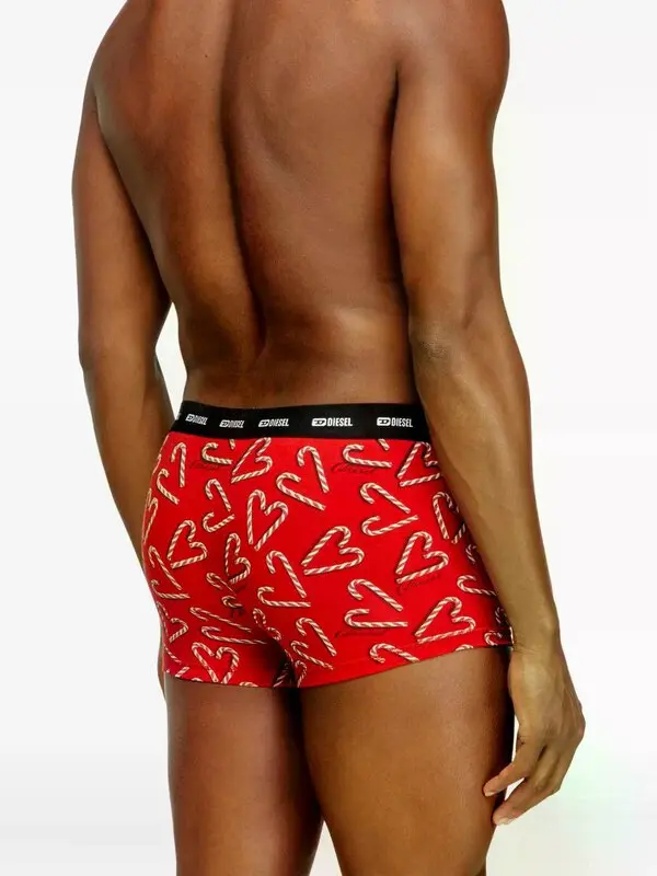 DIESEL® Damien-gft-utlt Logo-waistband Printed Boxer - Red