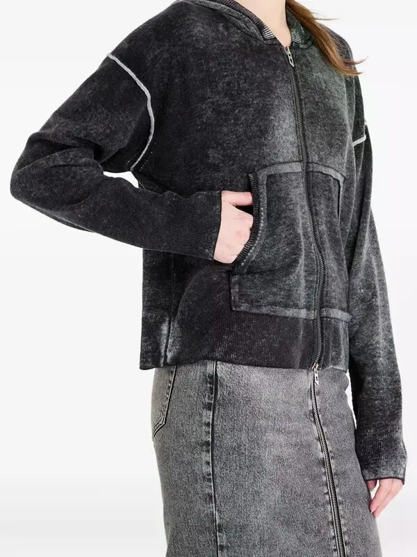 DIESEL® Reverse-print Hooded Wool Cardigan