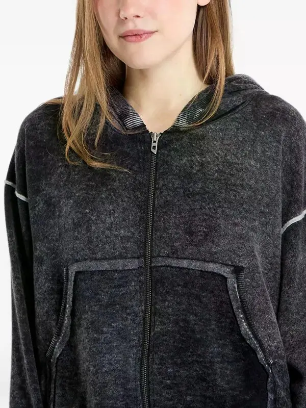 DIESEL® Reverse-print Hooded Wool Cardigan