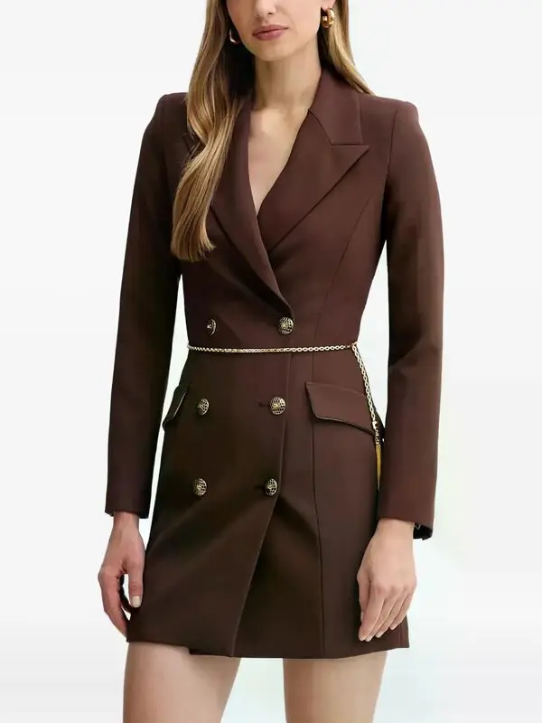 Elisabetta Franchi Double-breasted Mini Dress - Brown