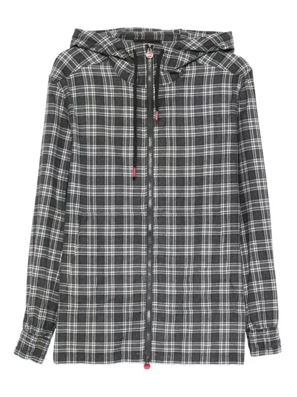 Kiton Plaid Hooded Shirt