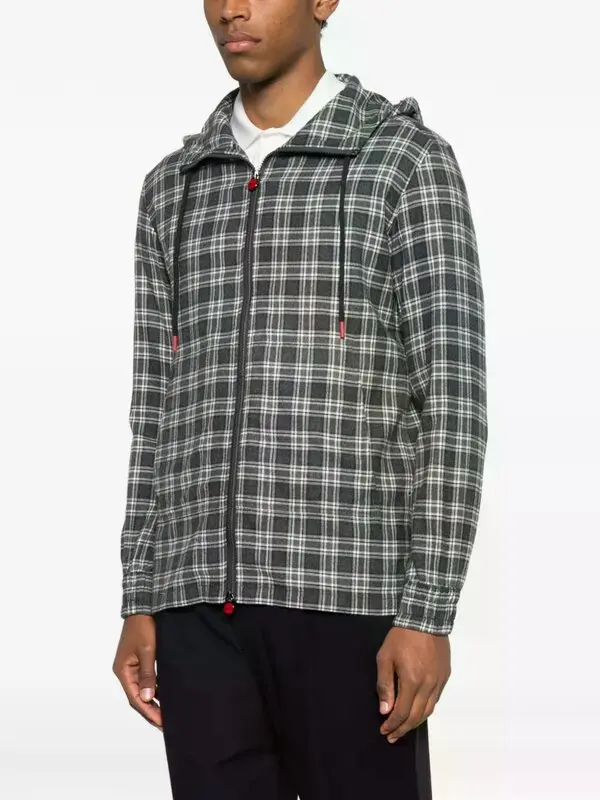 Kiton Plaid Hooded Shirt
