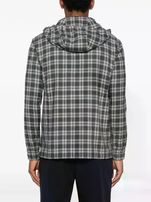Kiton Plaid Hooded Shirt