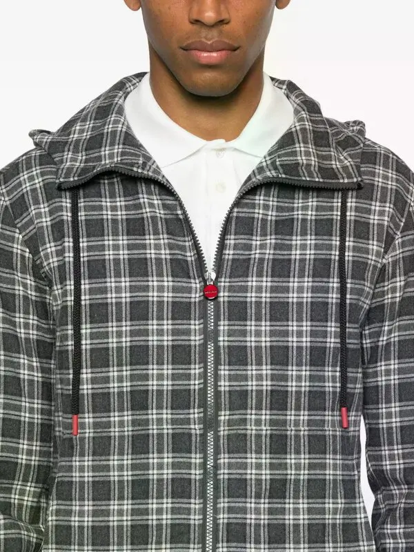 Kiton Plaid Hooded Shirt