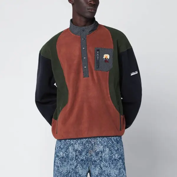 BRAIN DEAD Color-block Fleece With Embroidered Logo